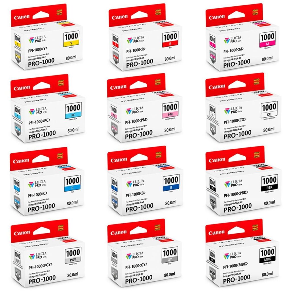 Canon Pro 1000 PFI 1000 Full Set of Inks – TecArt