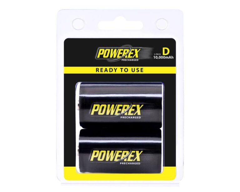 Maha Powerex Precharged D cell 10,000 mAh 2 pack batteries – TecArt