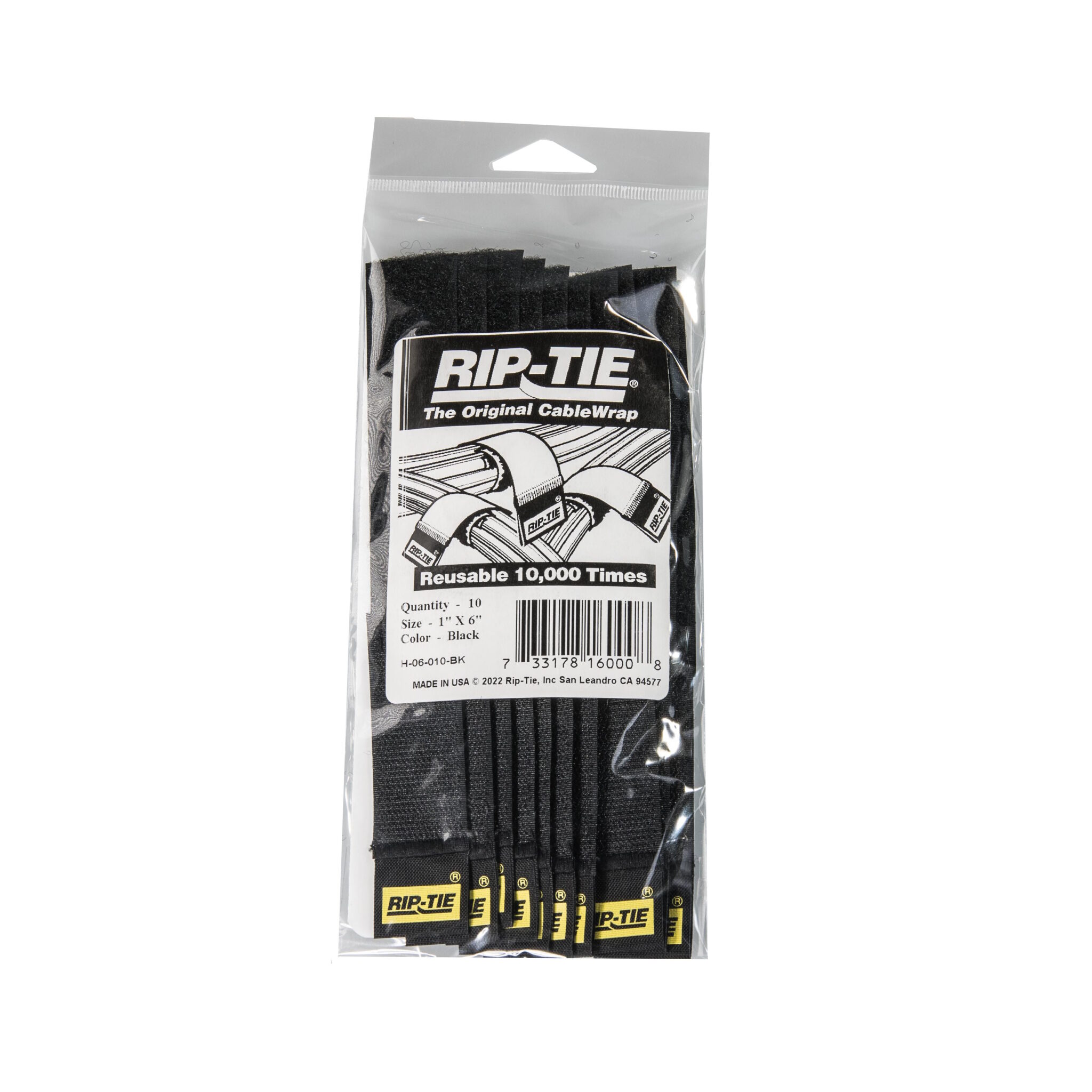 Rip-Tie CableWrap 10 Pack Black 25mm x 15cm – TecArt