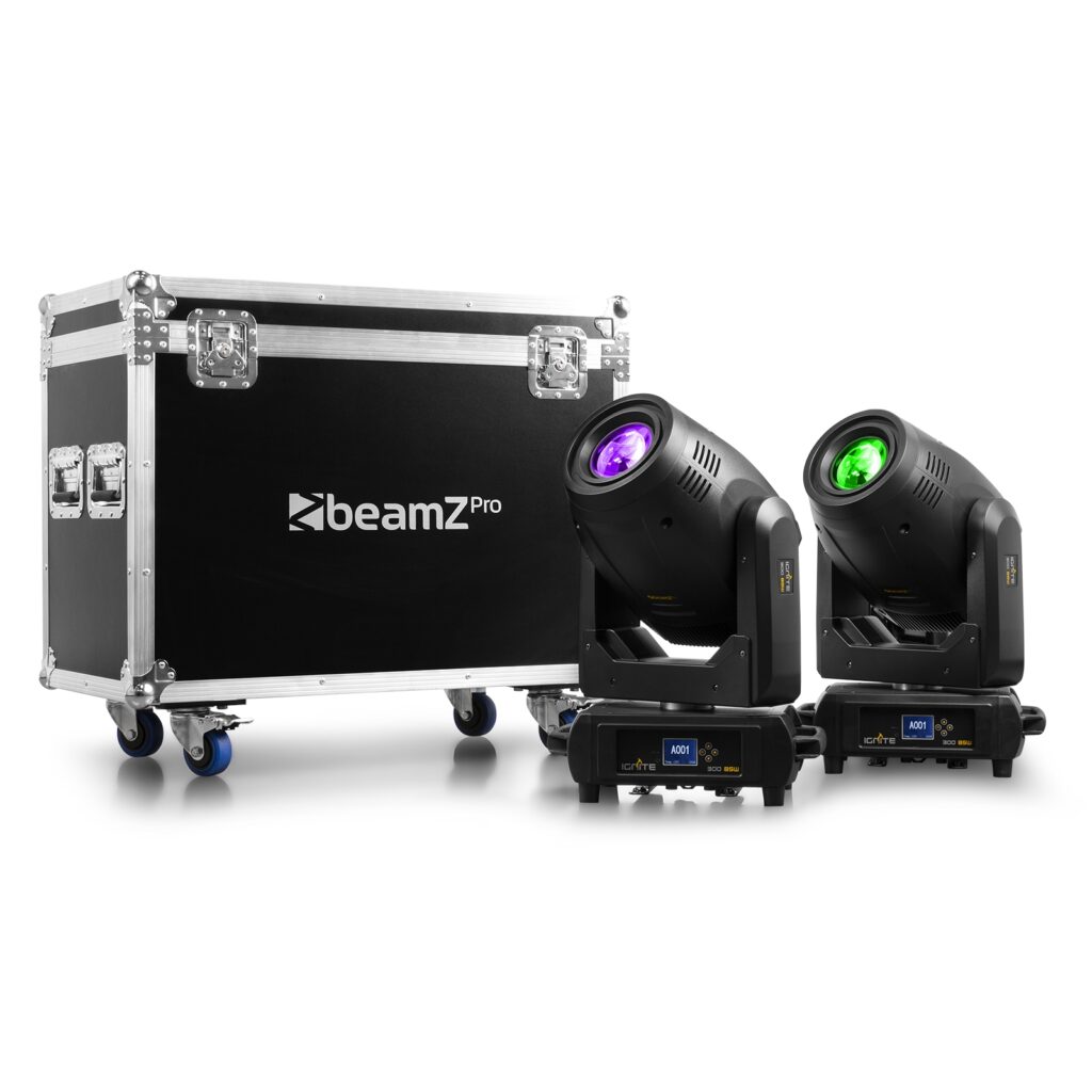 BeamZ Pro IGNITE300LED Moving Head BSW 2pcs – Flightcase – TecArt